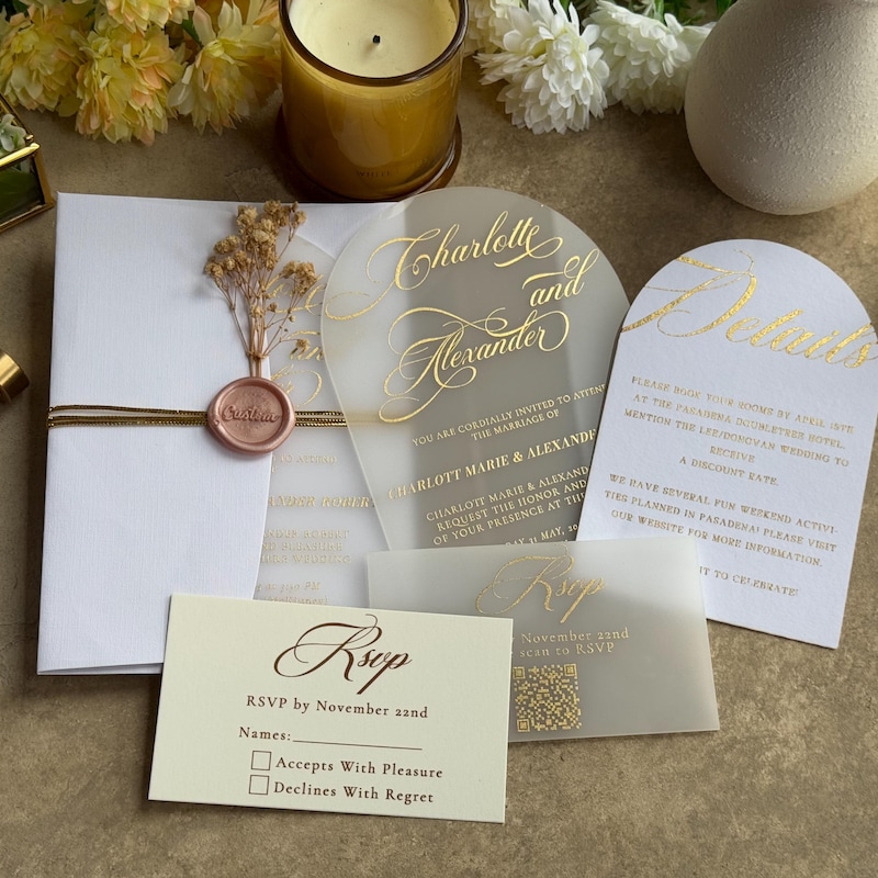 Gold Foil Invitation - Etsy