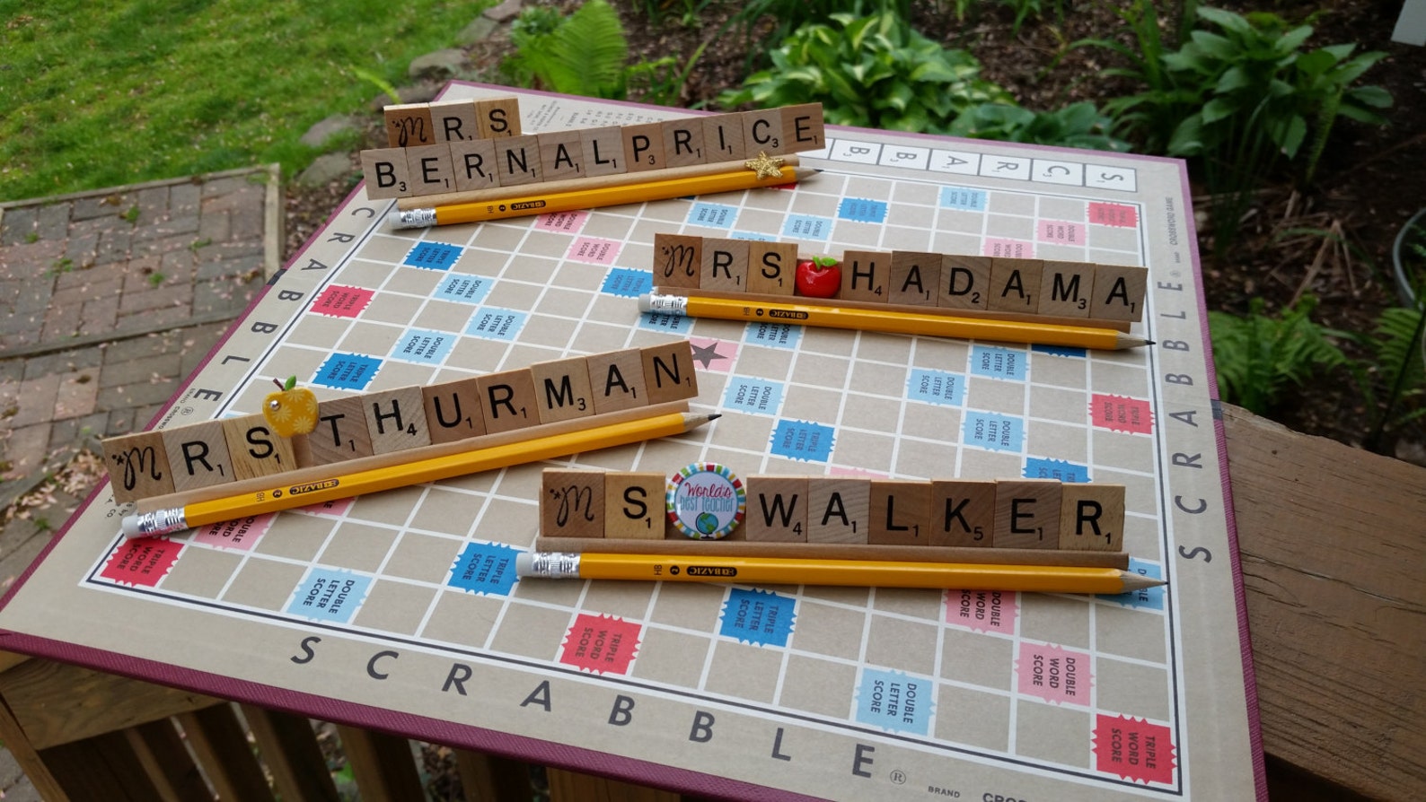 Custom Scrabble Desk Teacher Nameplate - Etsy