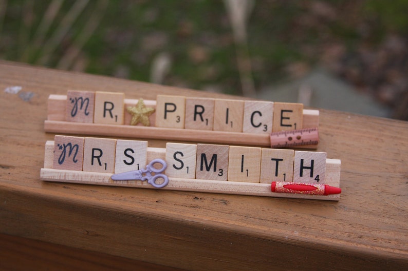 Custom Scrabble Desk Teacher Nameplate - Etsy
