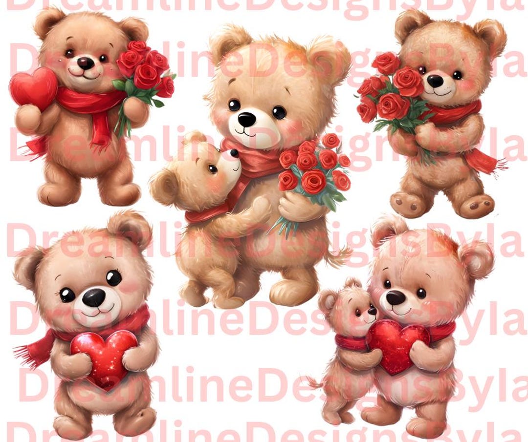 5 Watercolor Teddy Bear Clipart Png, Teddy Bear Png, Teddy, Bear ...