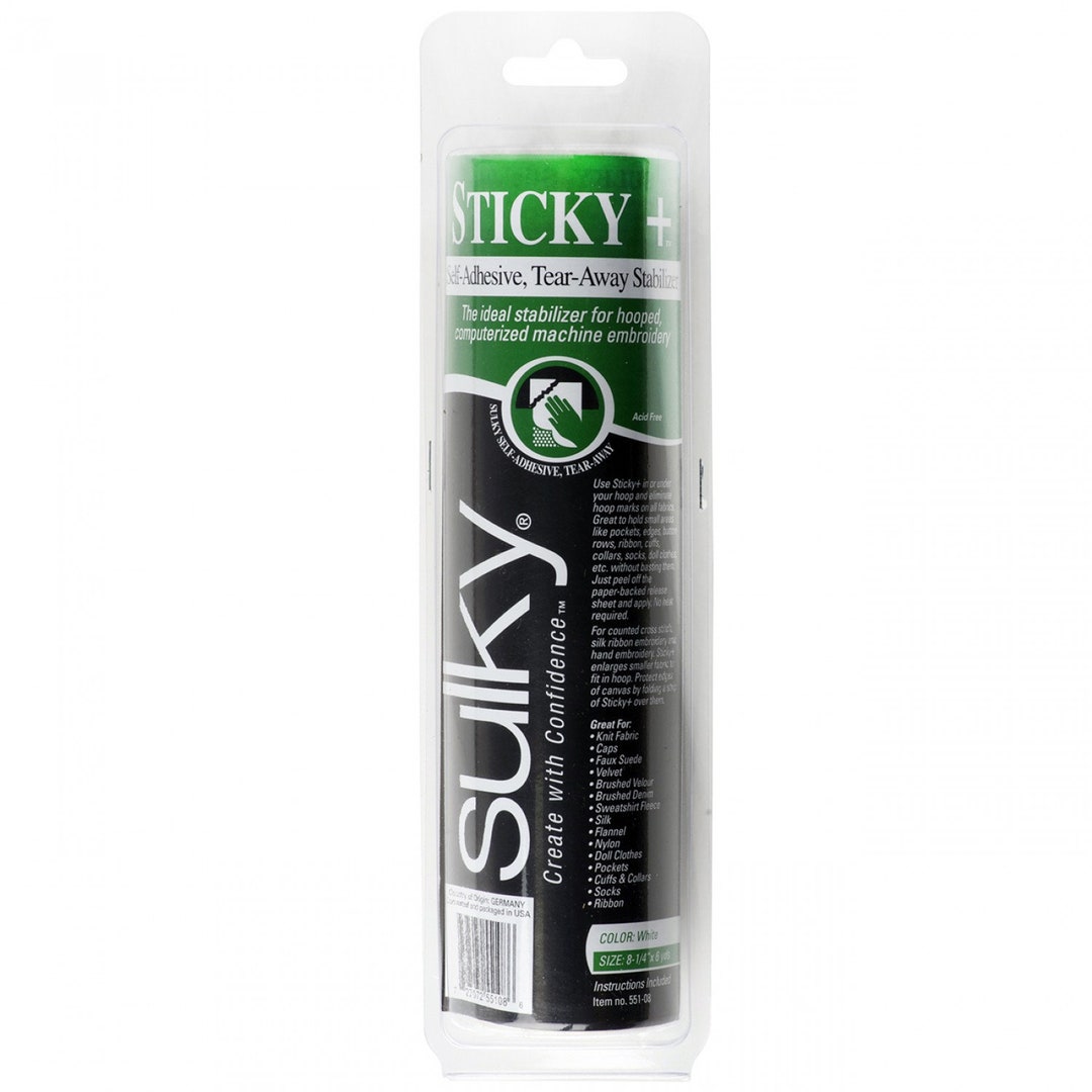 Sticky Plus Self-adhesive Tear-away Stabilizer White 8 1/4 in X 6 Yds ...