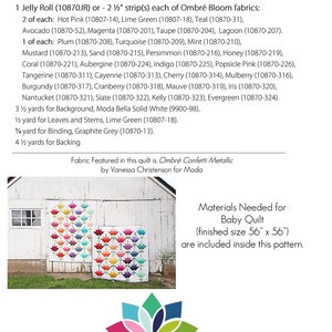 Ombre Flower Bouquet Quilt Pattern, 56 X 70, V and Co. Jelly Roll ...