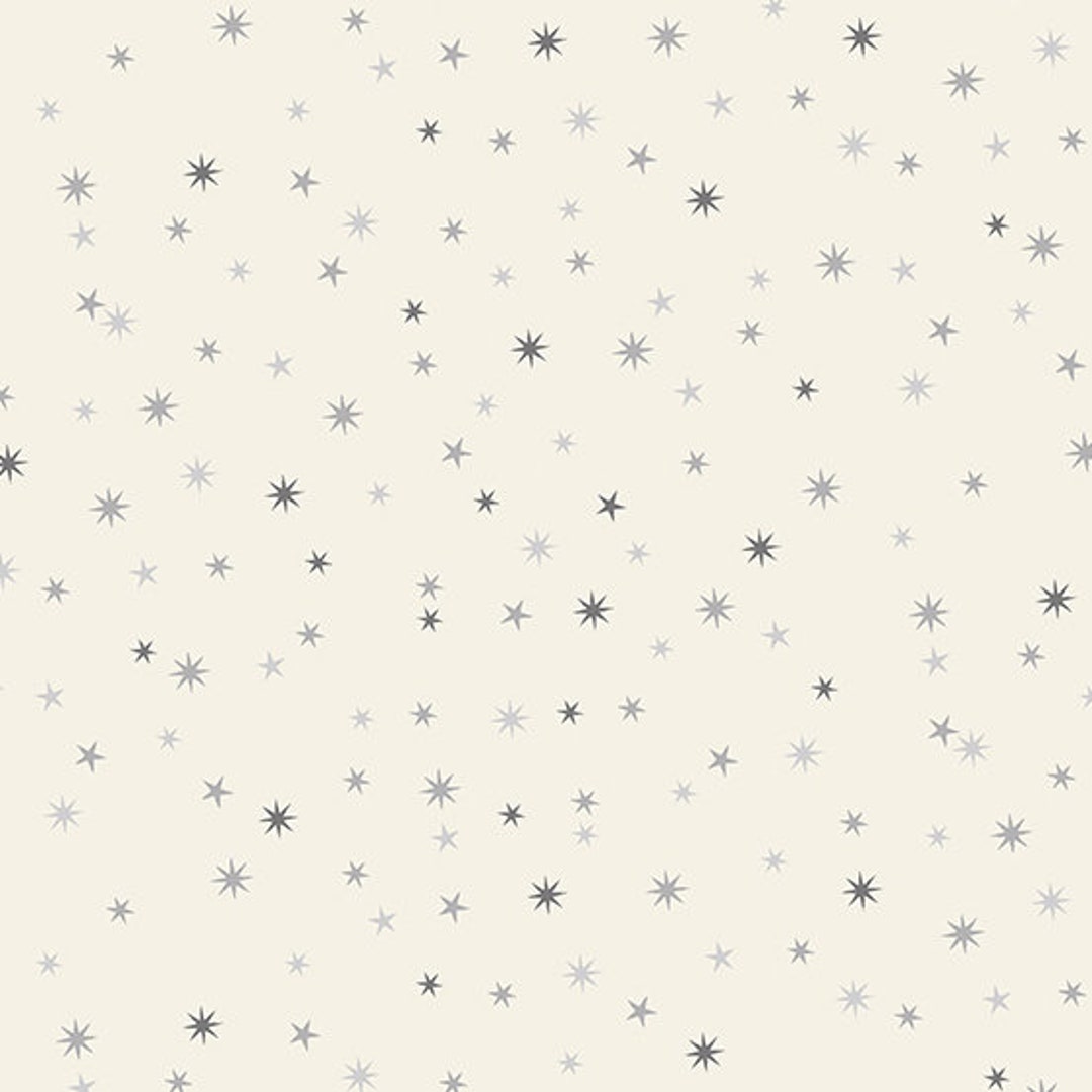 Scandi, Stars, Andover Fabrics, Quilting Fabric, Metallic Silver & Gray ...