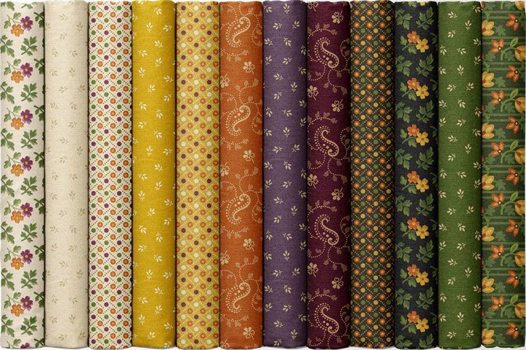 Autumn Delight Prints, Fat Quarter Pack of 12, Marcus Fabrics, Katie ...