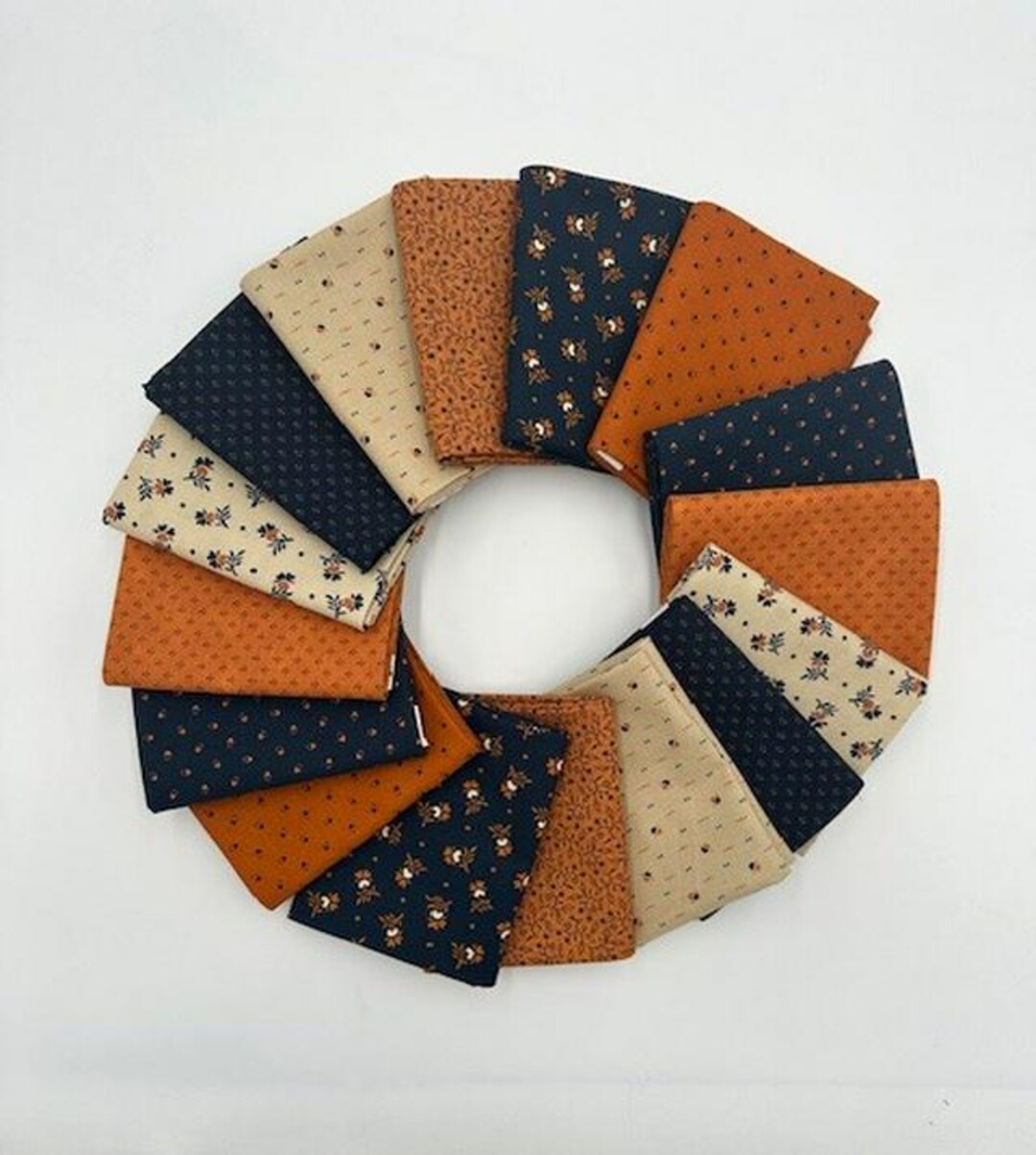 Indigo & Cheddar Prints, Fat Quarter Pack of 16, Marcus Fabrics ...