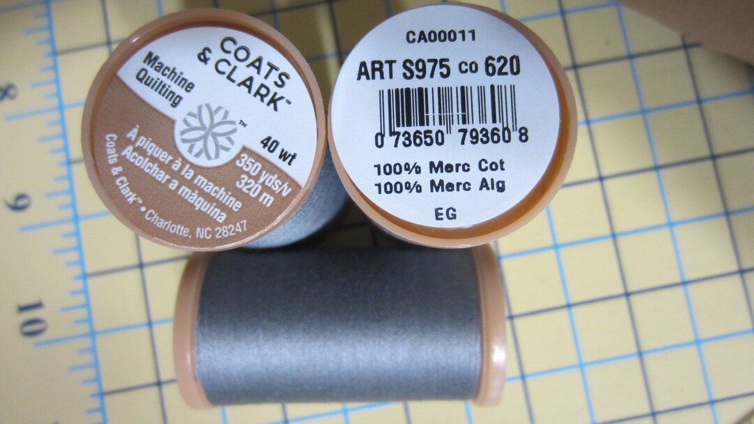 3 Spools - Coats & Clark S975 Cotton Machine Quilting Thread Tex 35 350 ...