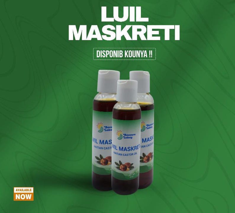 Lwil Maskriti, Pure Haitian Black Castor Oil | Natural Hair & Skin Care ...