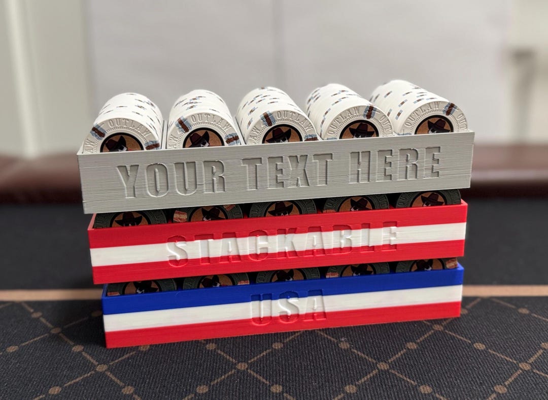 Custom Poker Chip Rack: Stackable, Custom Text and Colors, Personalized ...