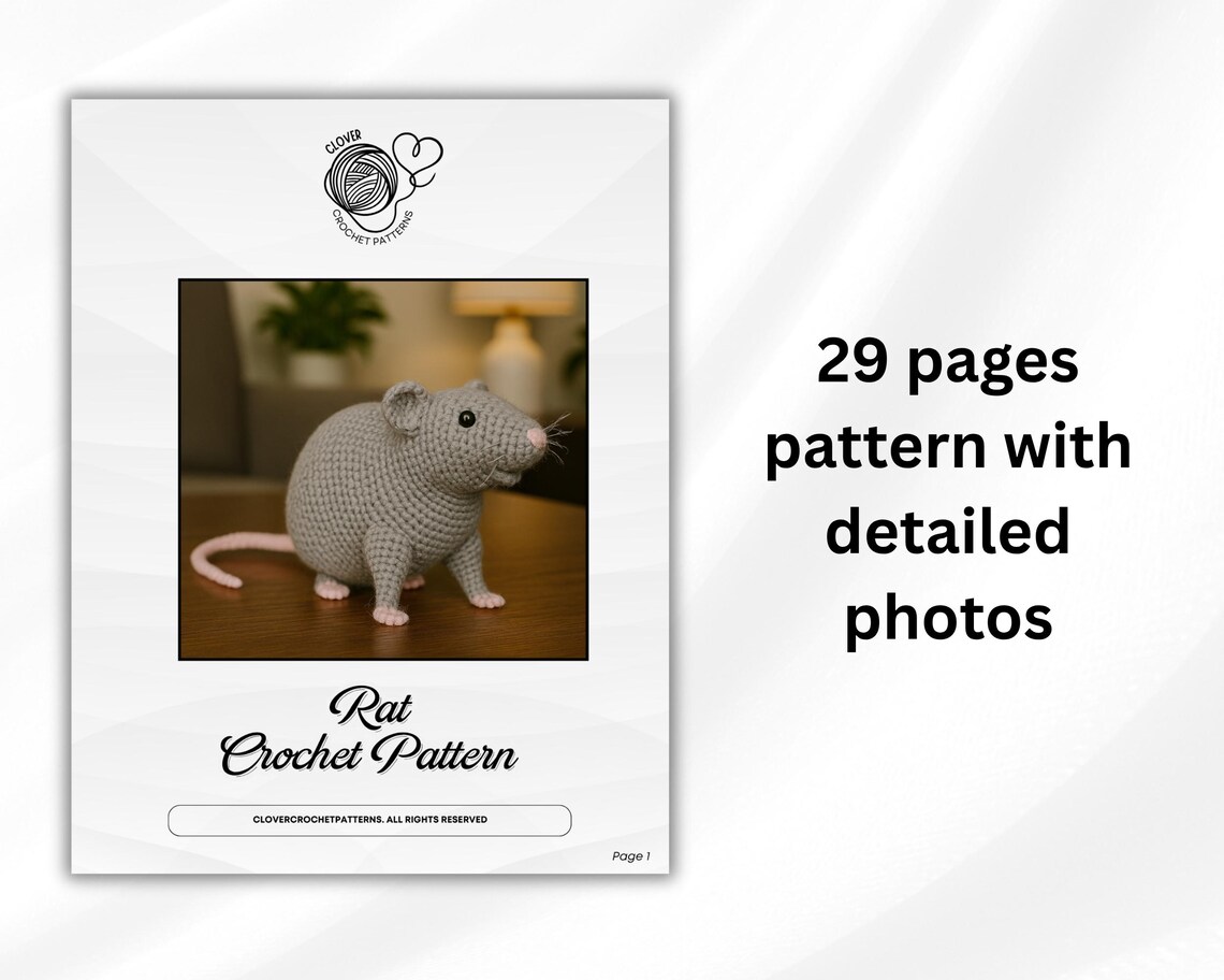 Rat Crochet Pattern, Rat Amigurumi, Rat Crochet Pattern PDF, Realistic ...
