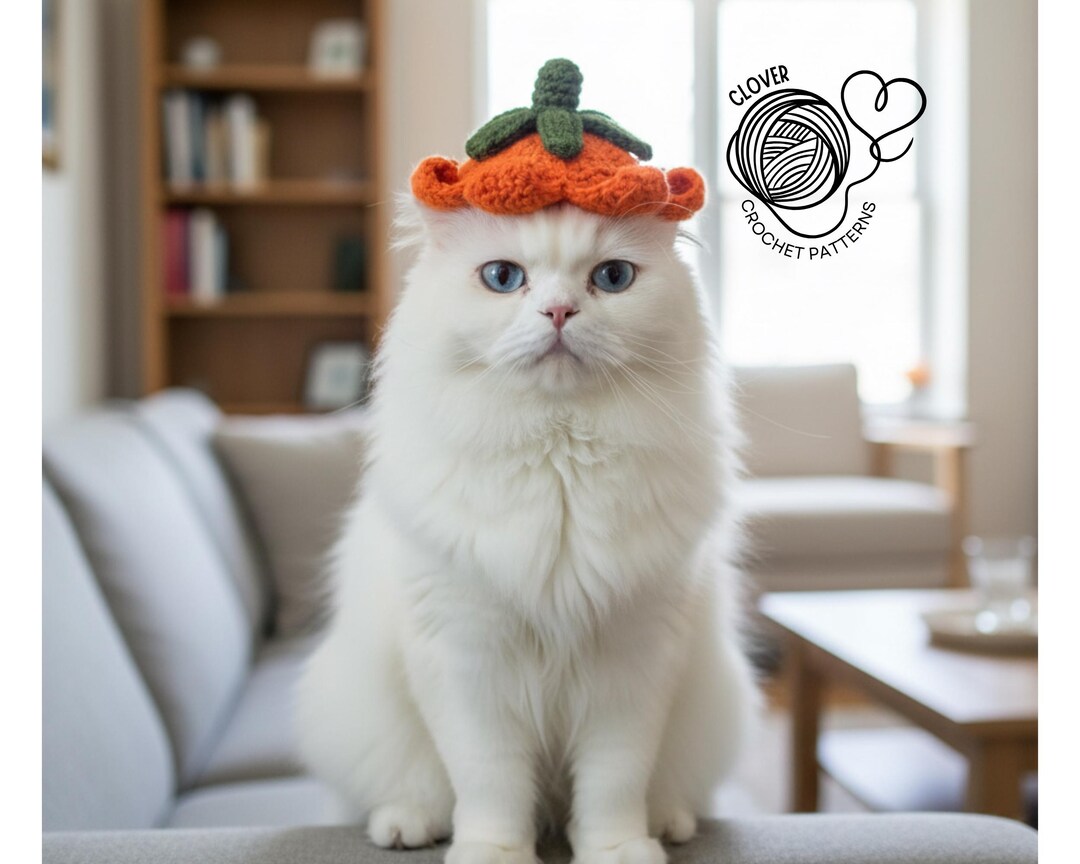 Cat Flower Hat Crochet Pattern, Easy Hat Crochet Pattern for Cats and ...