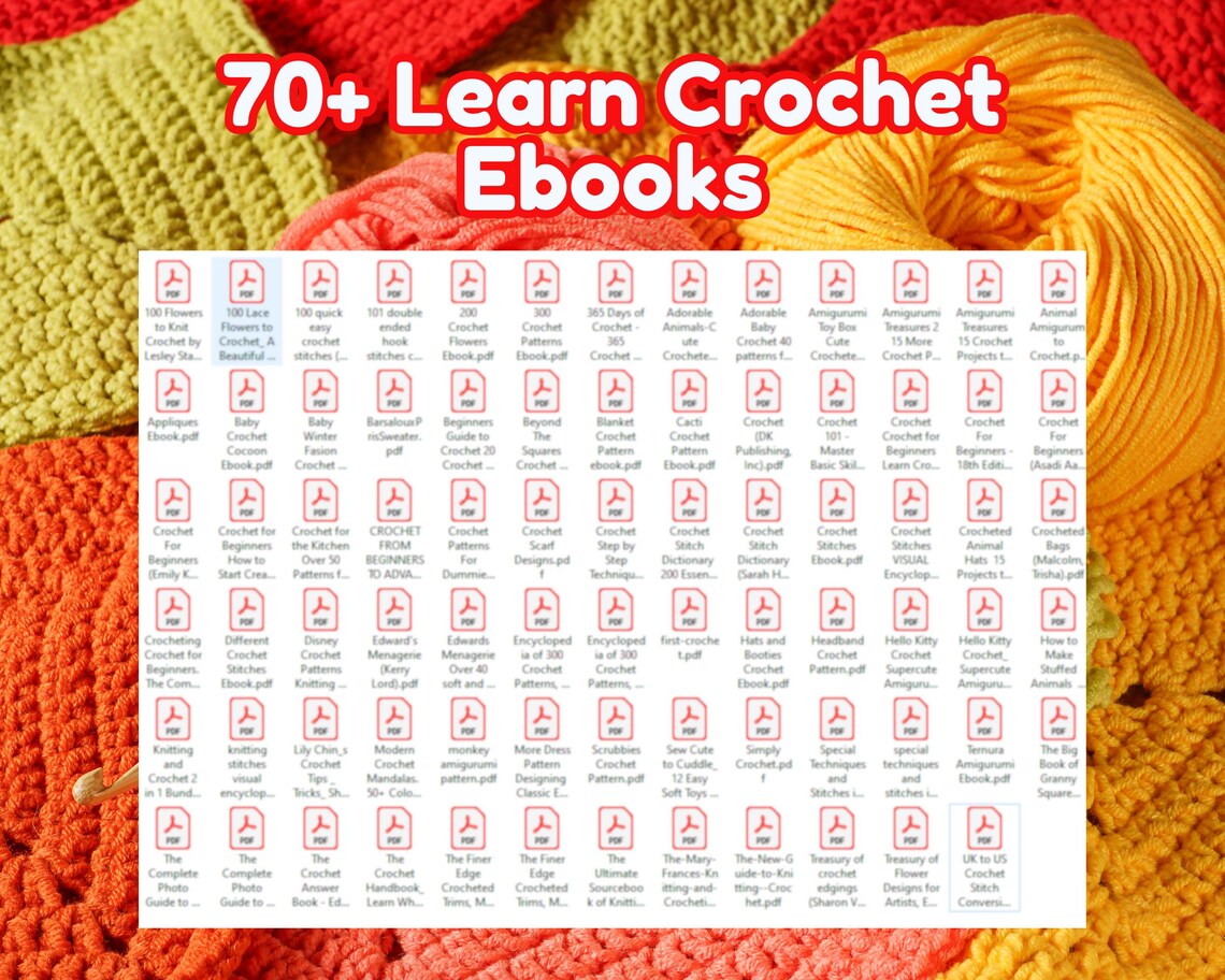 70+ Learn Crochet Ebooks, Crochet Book, Crochet Pattern Bundle, Crochet ...