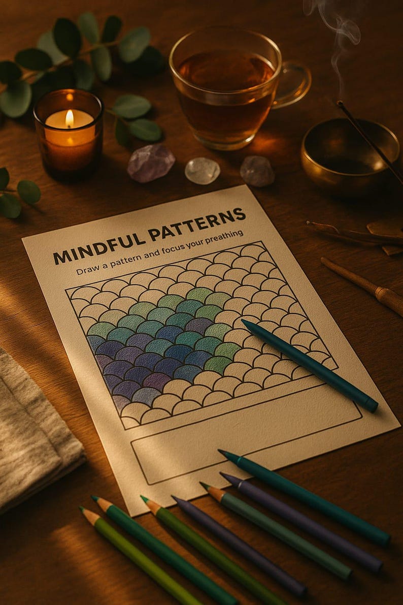 Art Therapy Worksheets: Stress Relief Coloring, Mindful Doodles (PDF ...