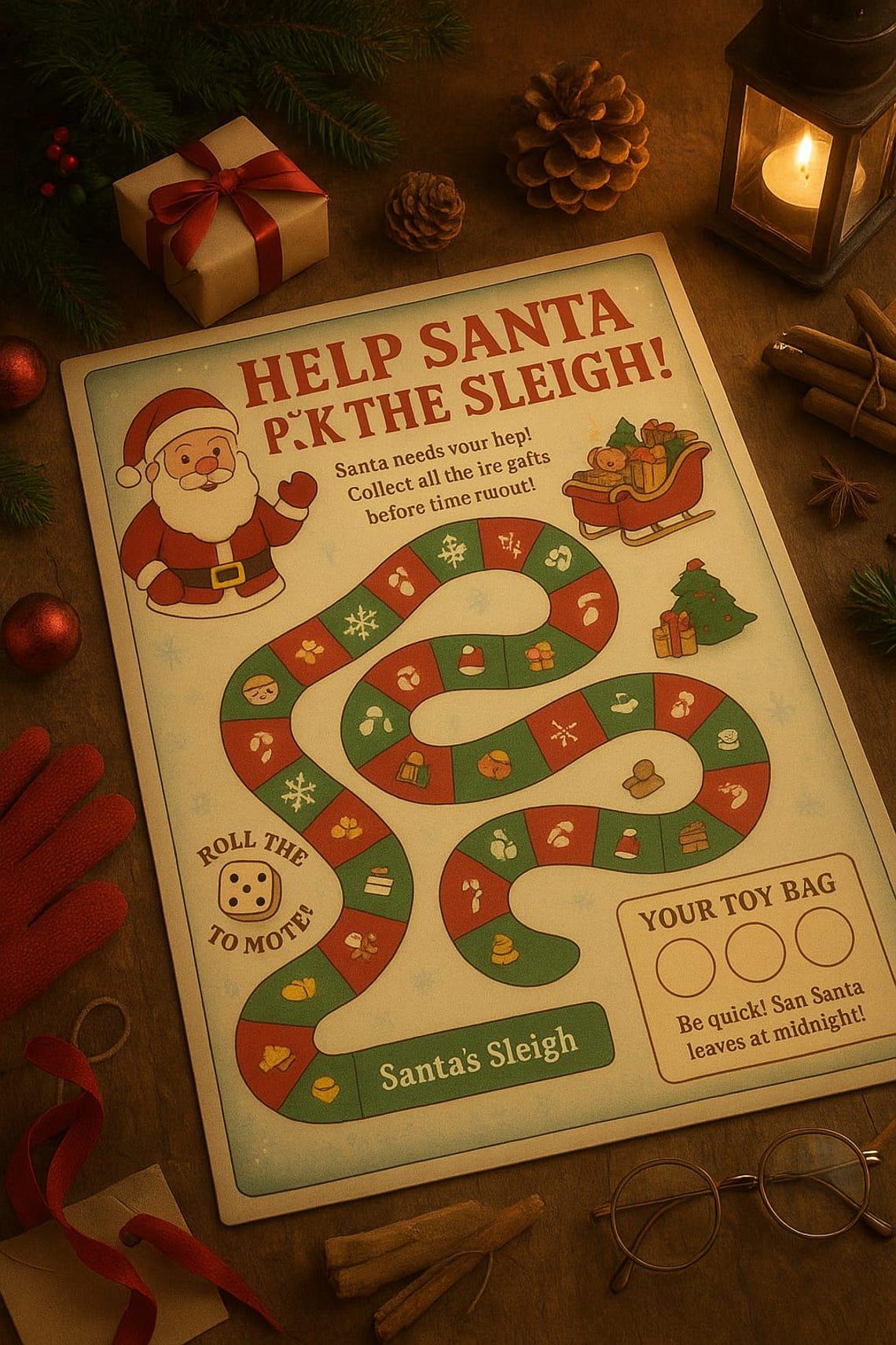 Help Santa Pack the Sleigh Christmas Game, Printable Holiday Fun (PDF ...
