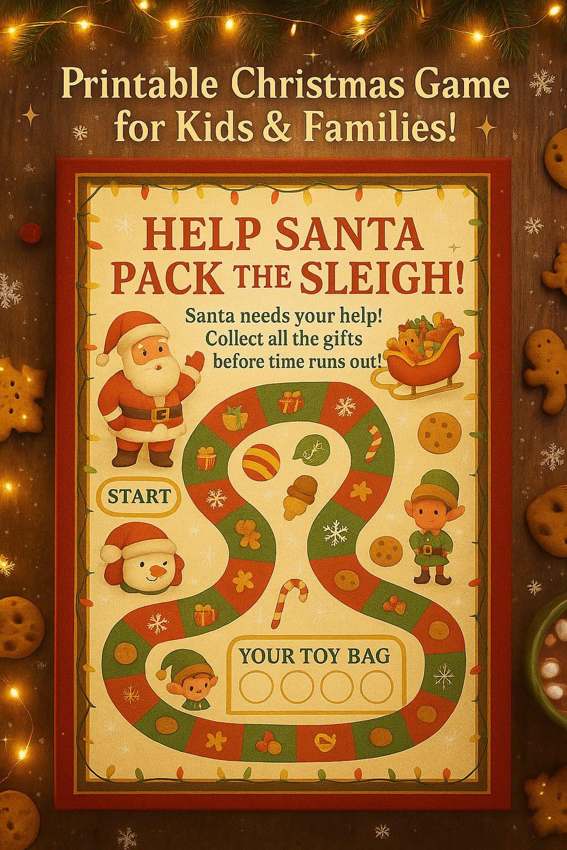 Help Santa Pack the Sleigh Christmas Game, Printable Holiday Fun (PDF ...