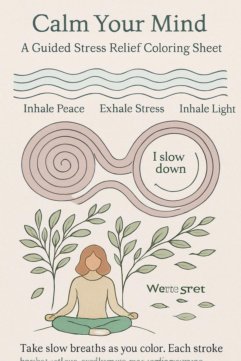 Art Therapy Worksheets: Stress Relief Coloring, Mindful Doodles (PDF ...