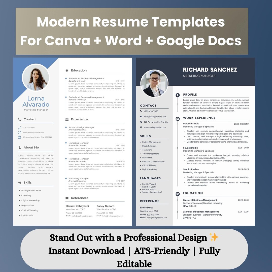Job-winning Resume Template Bundle | Modern CV + Cover Letter | Ats ...