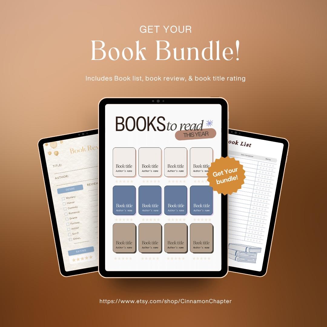 Book Journal Printable Bundle, Reading Log, Book Review Template ...