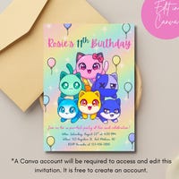 Aphmau Invitation Aphmau Party Invite Girl Gamer Birthday Invitation ...