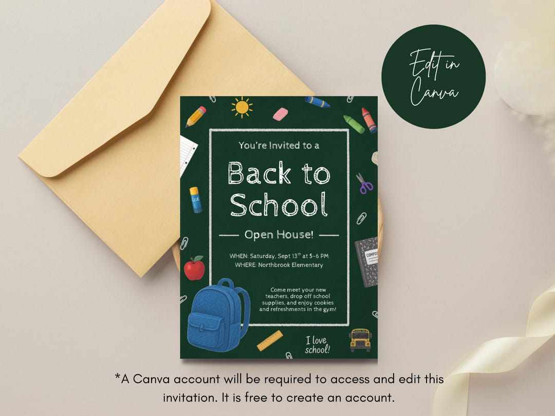 Back to School Flyer, Open House Flyer, Back to School Night Flyer (8.5 ...