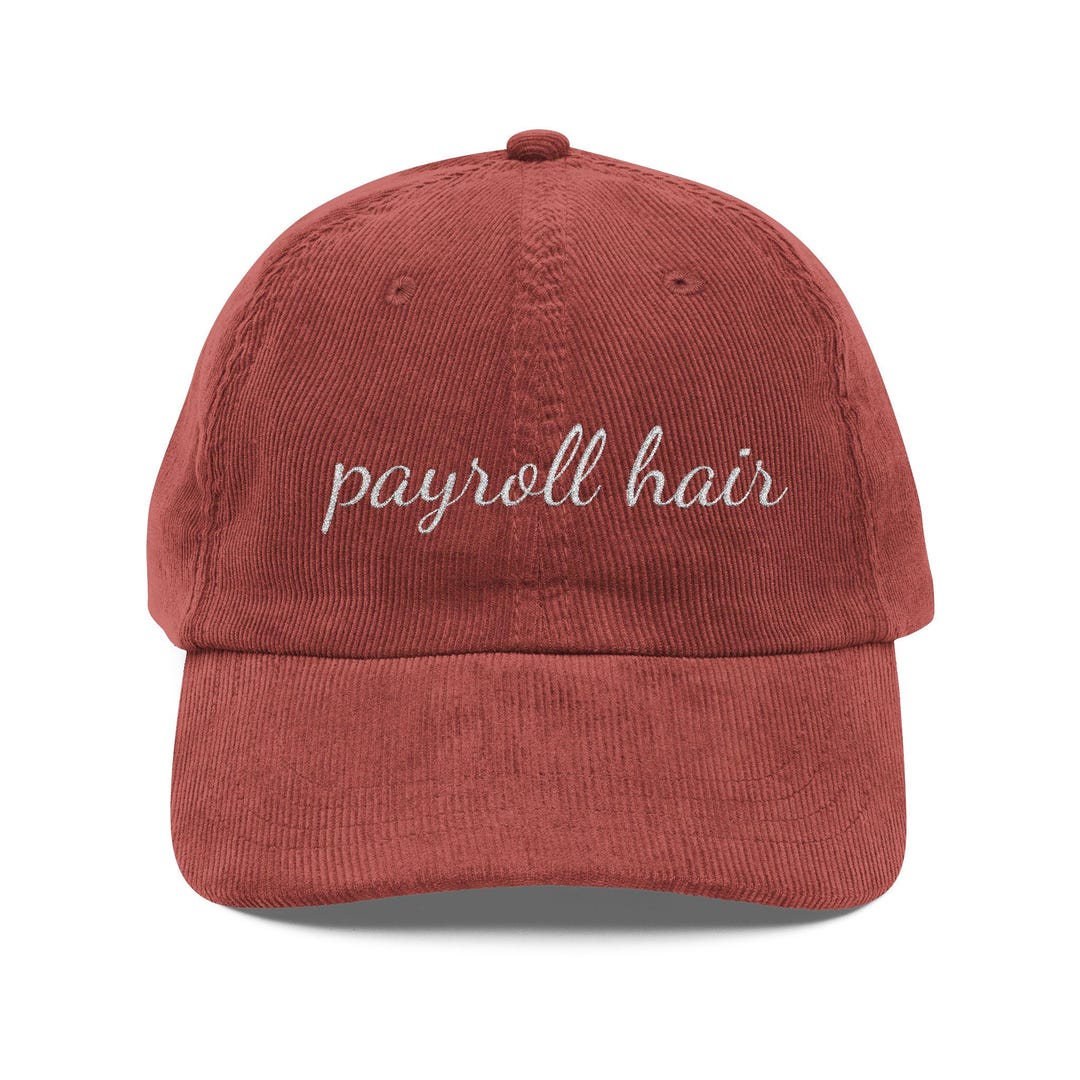 Vintage Corduroy Cap With 'payroll Hair' Embroidery, Trendy Hat for ...