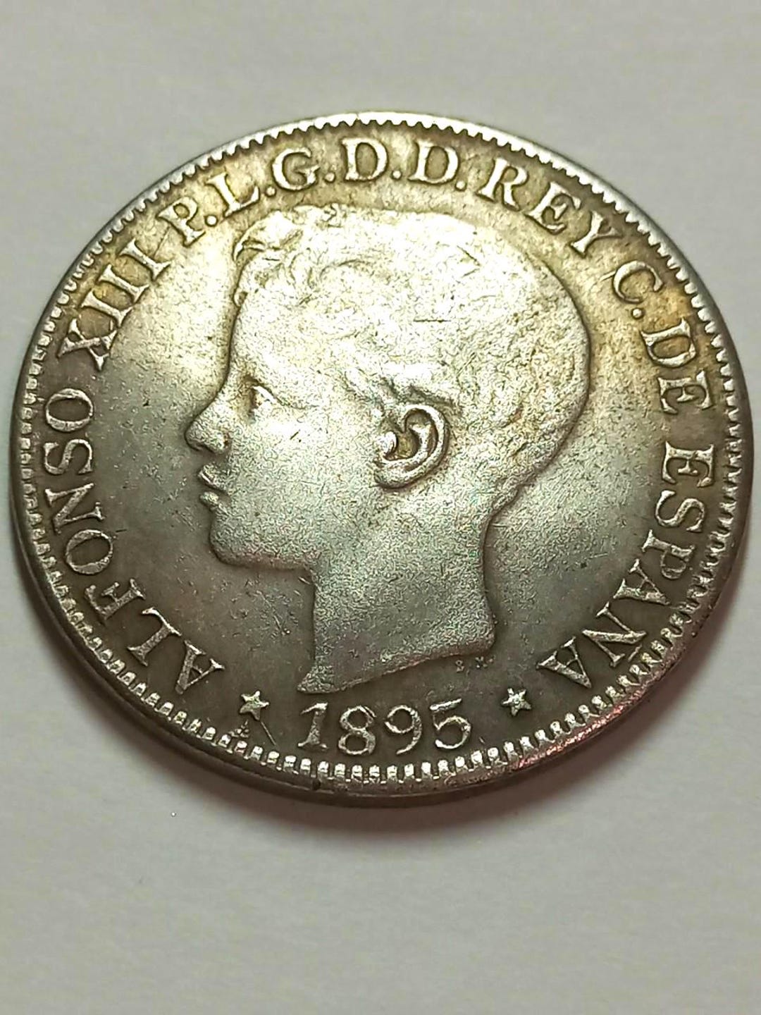 Coin 1 Peso 1895 Puerto Rico – King Alfonso XIII, Spanish Colonial - Etsy