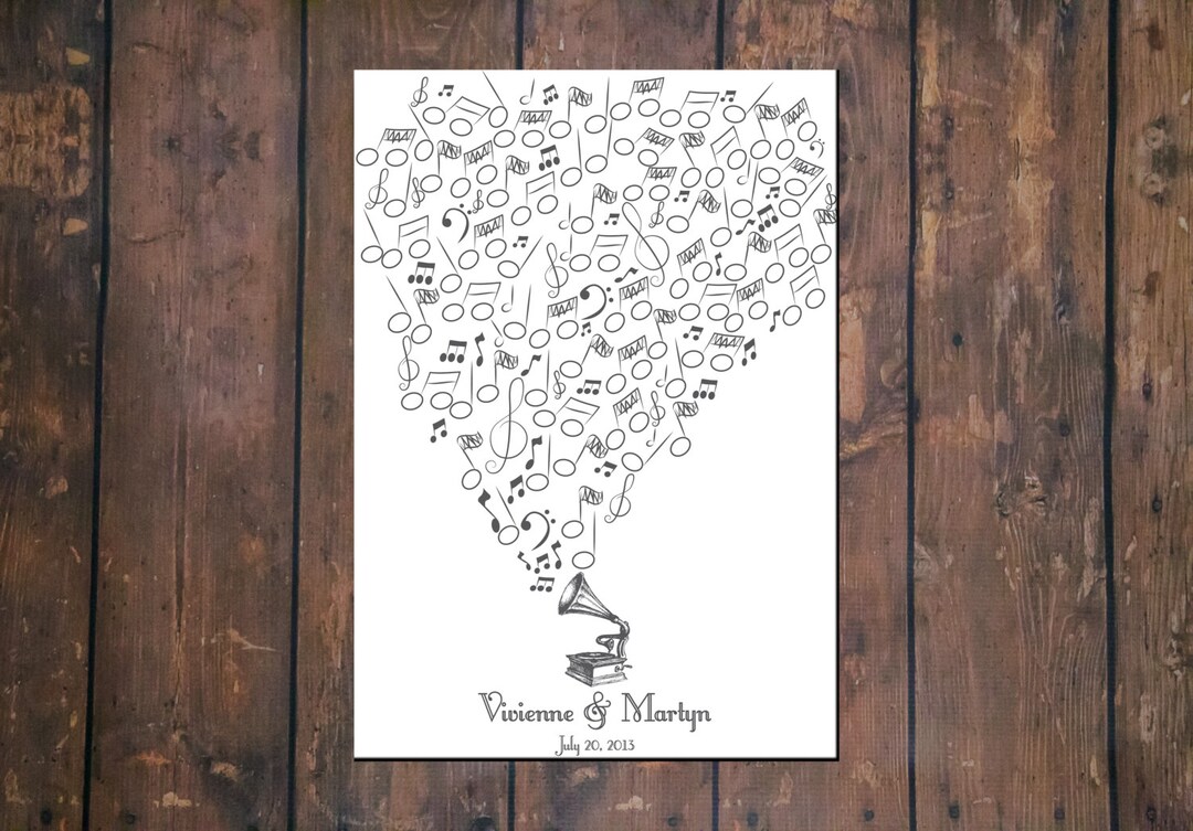 Thumbprint Musical Guestbook PDF - Etsy