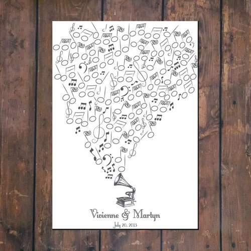 Thumbprint Musical Guestbook PDF - Etsy Ireland