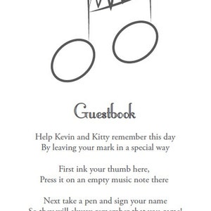 Thumbprint Musical Guestbook PDF - Etsy Ireland