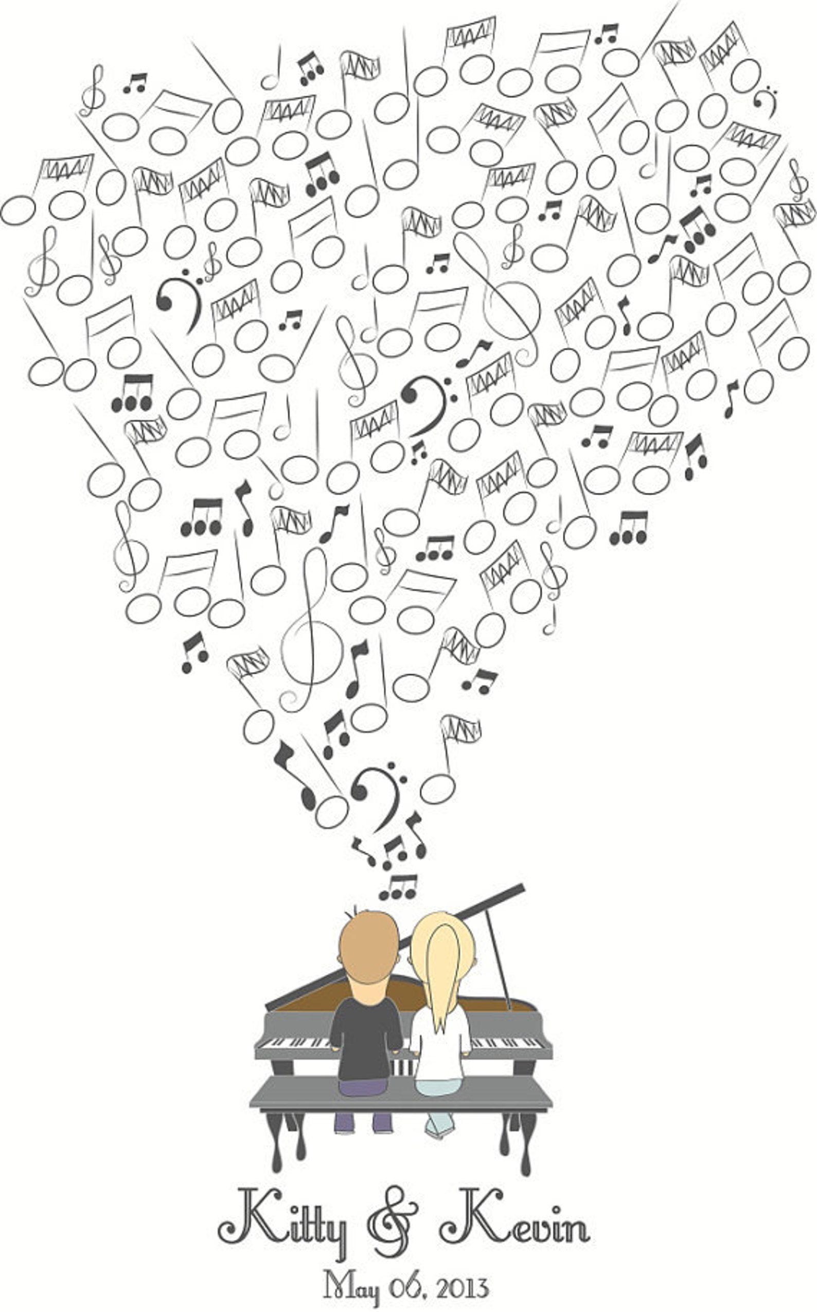 Thumbprint Musical Guestbook PDF - Etsy Ireland