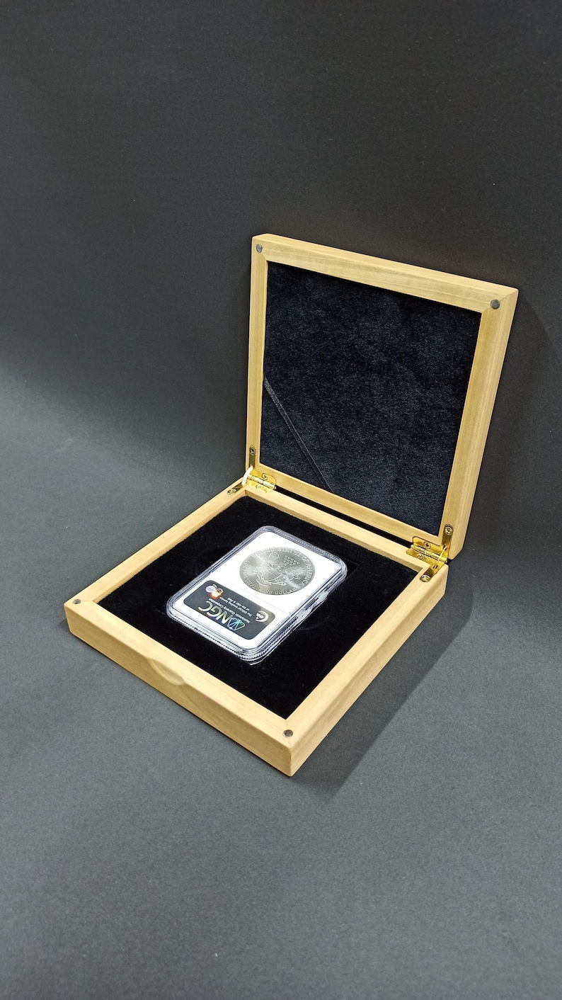 Handcrafted Wooden Coin Display Box, Custom Coin Case for Graded Slab ...