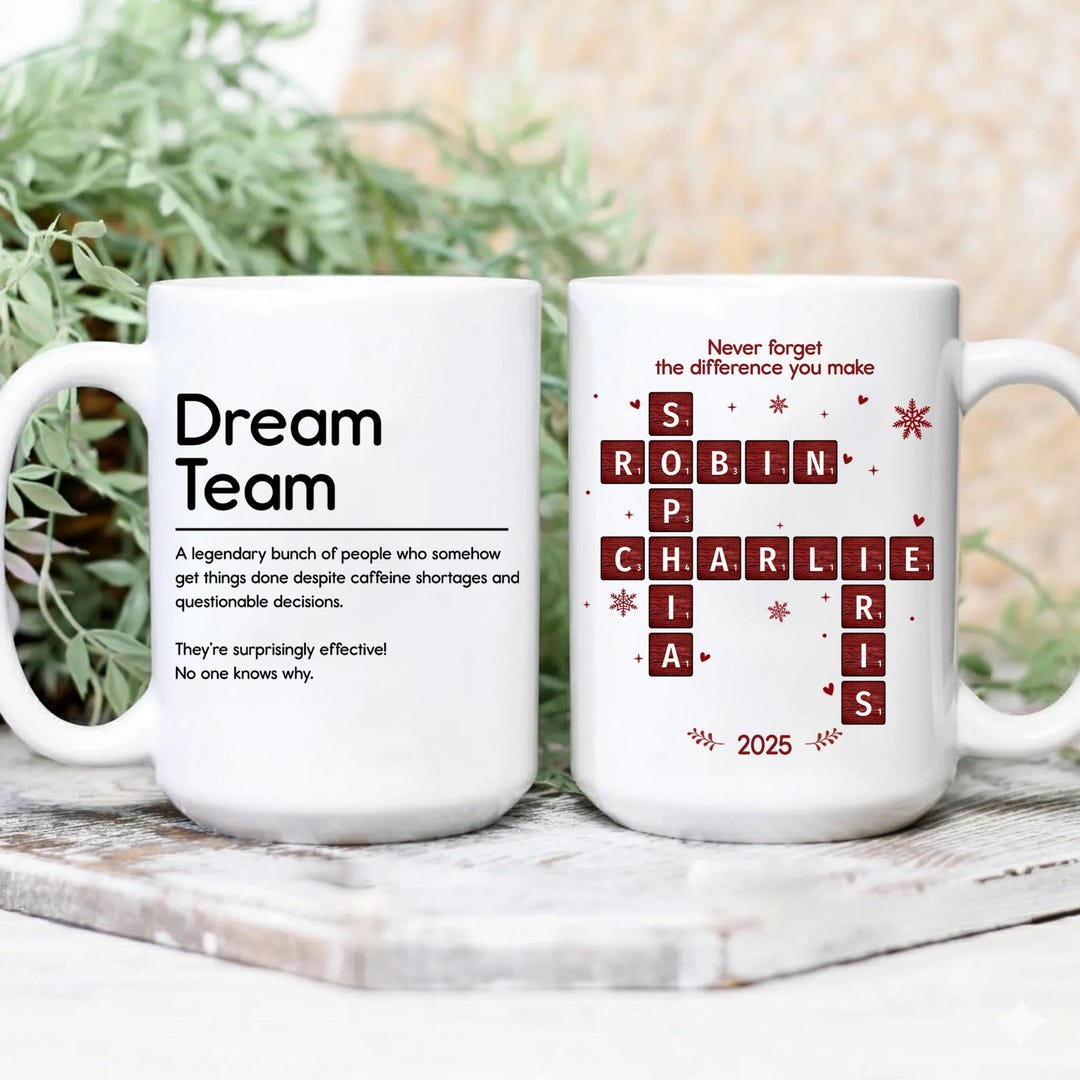 Personalized Dream Team Scrabble Mug, Best Team Mug Scrabble Mug, Team ...