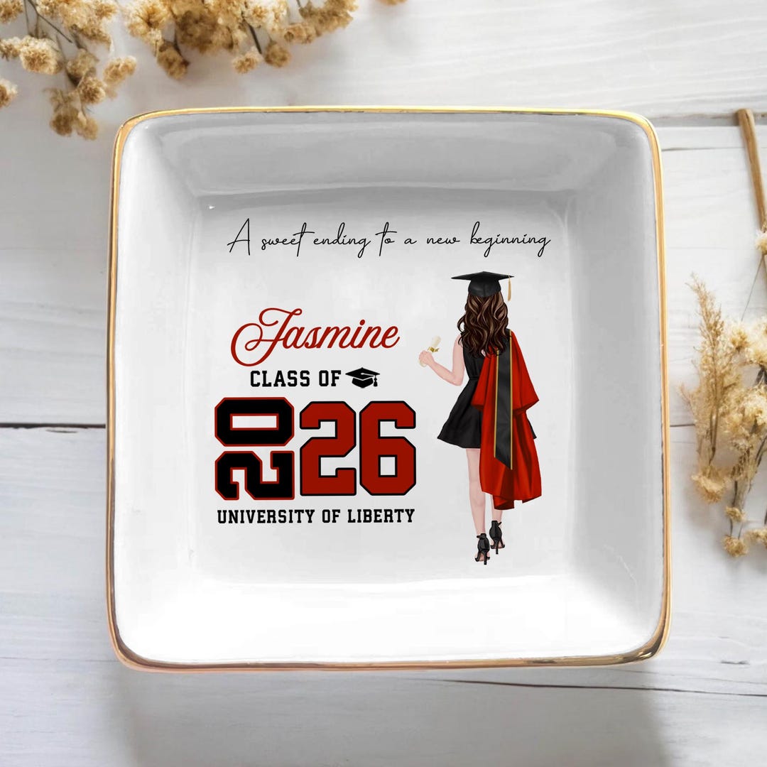 Personalized Graduation Dish, Class of 2026 College Dish, PHD ...