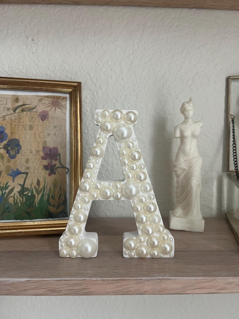 Pearl Embellished Wooden Letters - Etsy