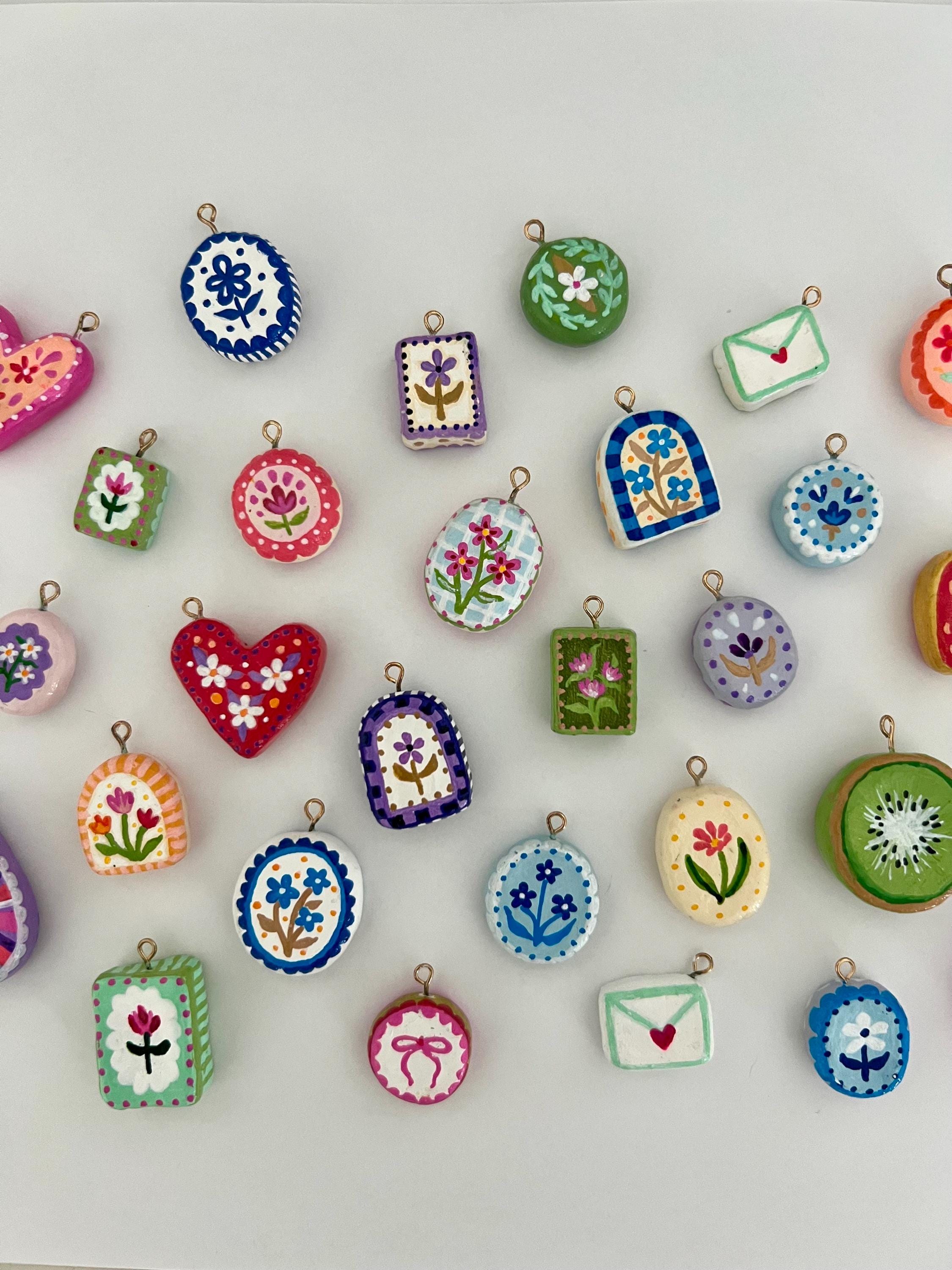 Charm Only— Hand-painted Clay Charms - Etsy