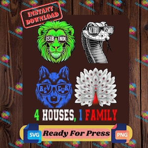 RCA 4 Houses 1 Family SVG PNG Amistad Isibindi Altruismo Reveur School ...