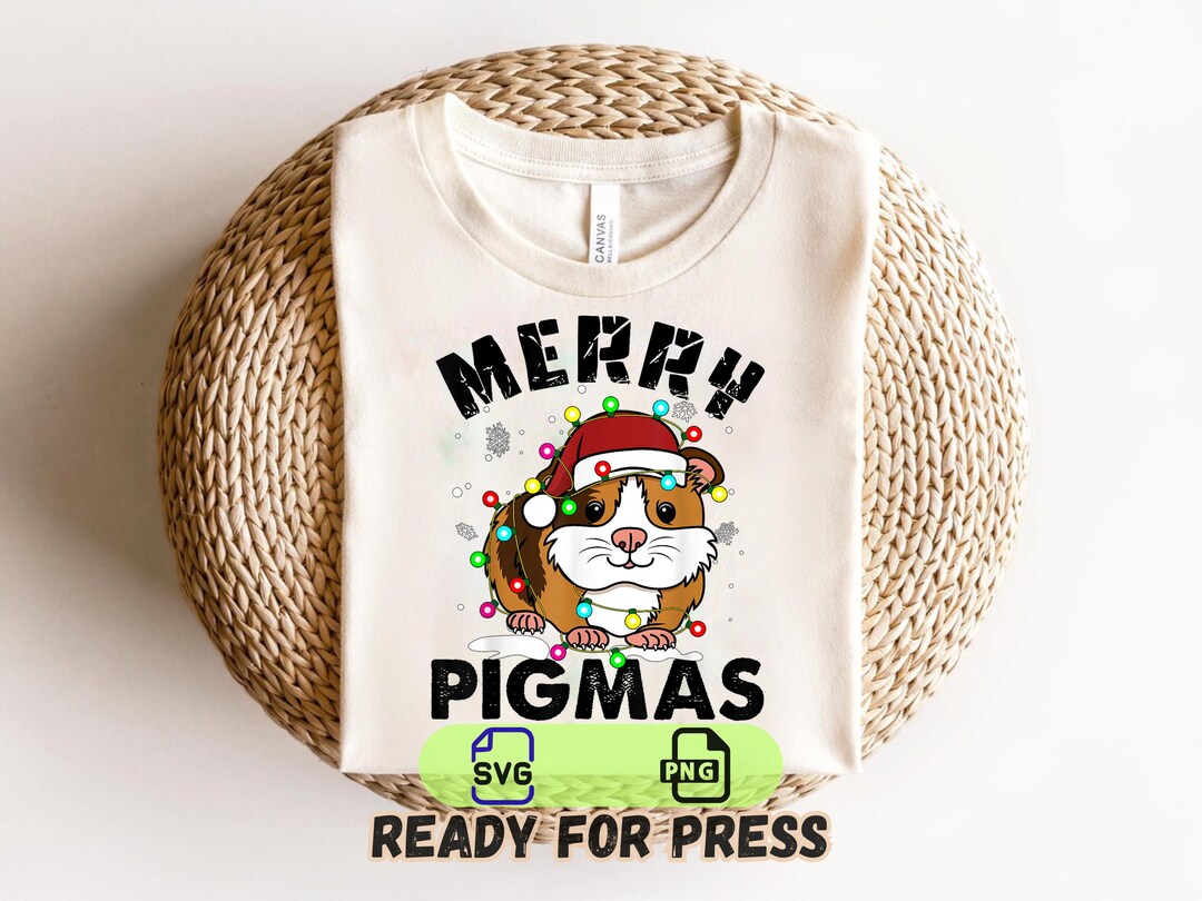 Merry Pigmas PNG SVG: Funny Xmas Christmas Guinea-pig Lover Gift, Cute ...
