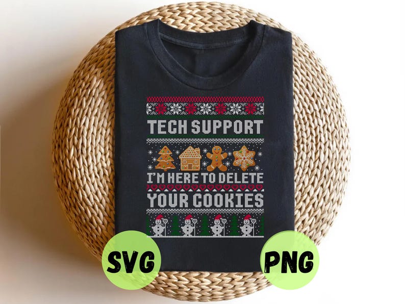 Funny Christmas Tech Support PNG SVG: Computer Programmer Xmas Tee ...
