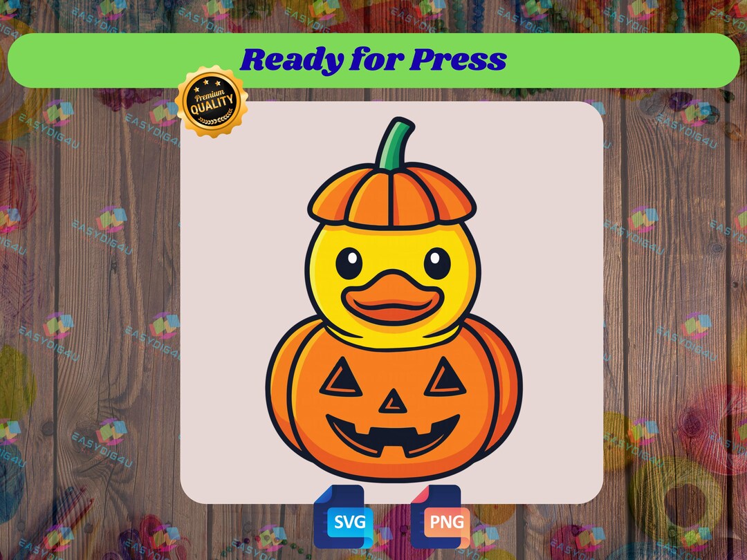 Rubber Duck Pumpkin PNG SVG: Halloween Costume Fall Spooky Cute Ducky ...