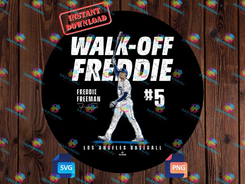 Freddie Freeman Walk-off SVG PNG: Los Angeles Baseball Digital Design ...