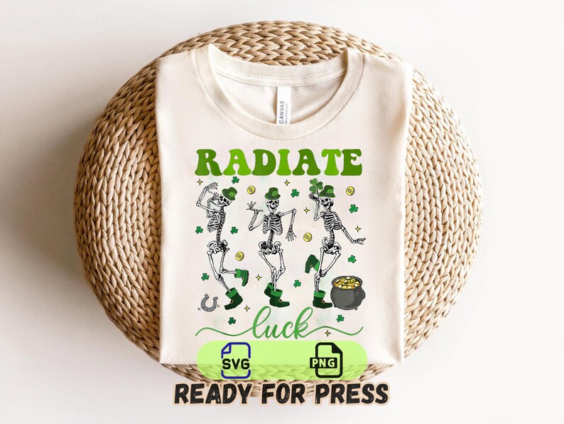 Radiate Luck Skeleton Radiology Svg Png St Patricks Day Rad Tech Cut ...