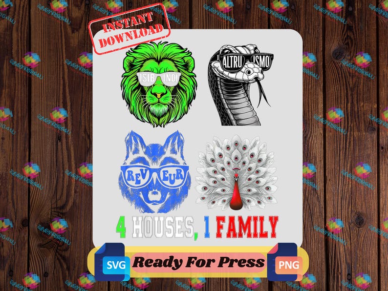 RCA 4 Houses 1 Family SVG PNG Amistad Isibindi Altruismo Reveur School ...