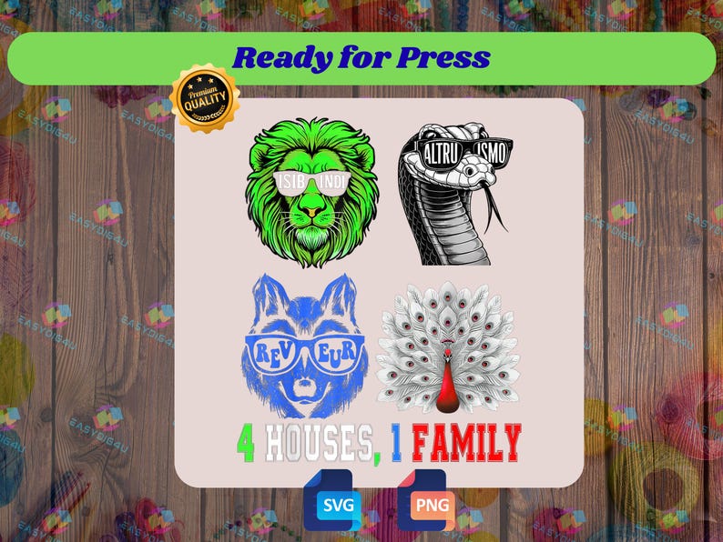 RCA 4 Houses 1 Family SVG PNG Amistad Isibindi Altruismo Reveur School ...