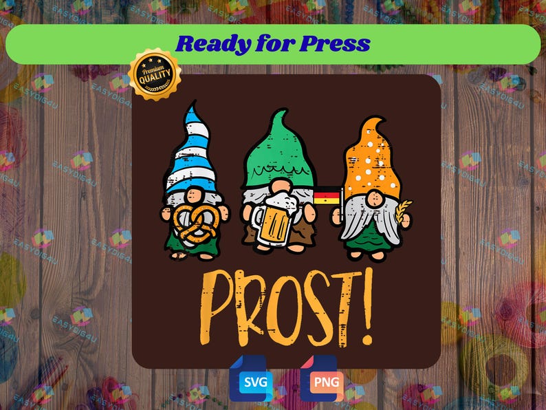 Oktoberfest Gnomes SVG PNG, Prost German Bavarian Festival, Digital ...