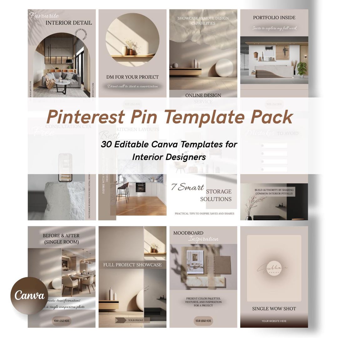 30 Editable Pinterest Templates for Interior Designers – Made in Free ...