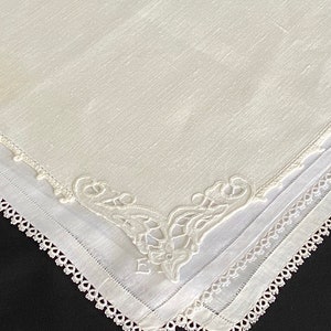 Vintage Collection Mismatched Linen Tea Napkins, Assorted Sizes, Lace ...