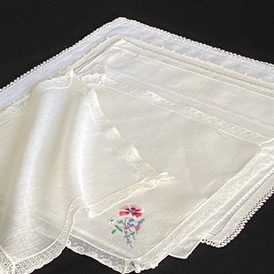 Vintage Collection Mismatched Linen Tea Napkins, Assorted Sizes, Lace ...