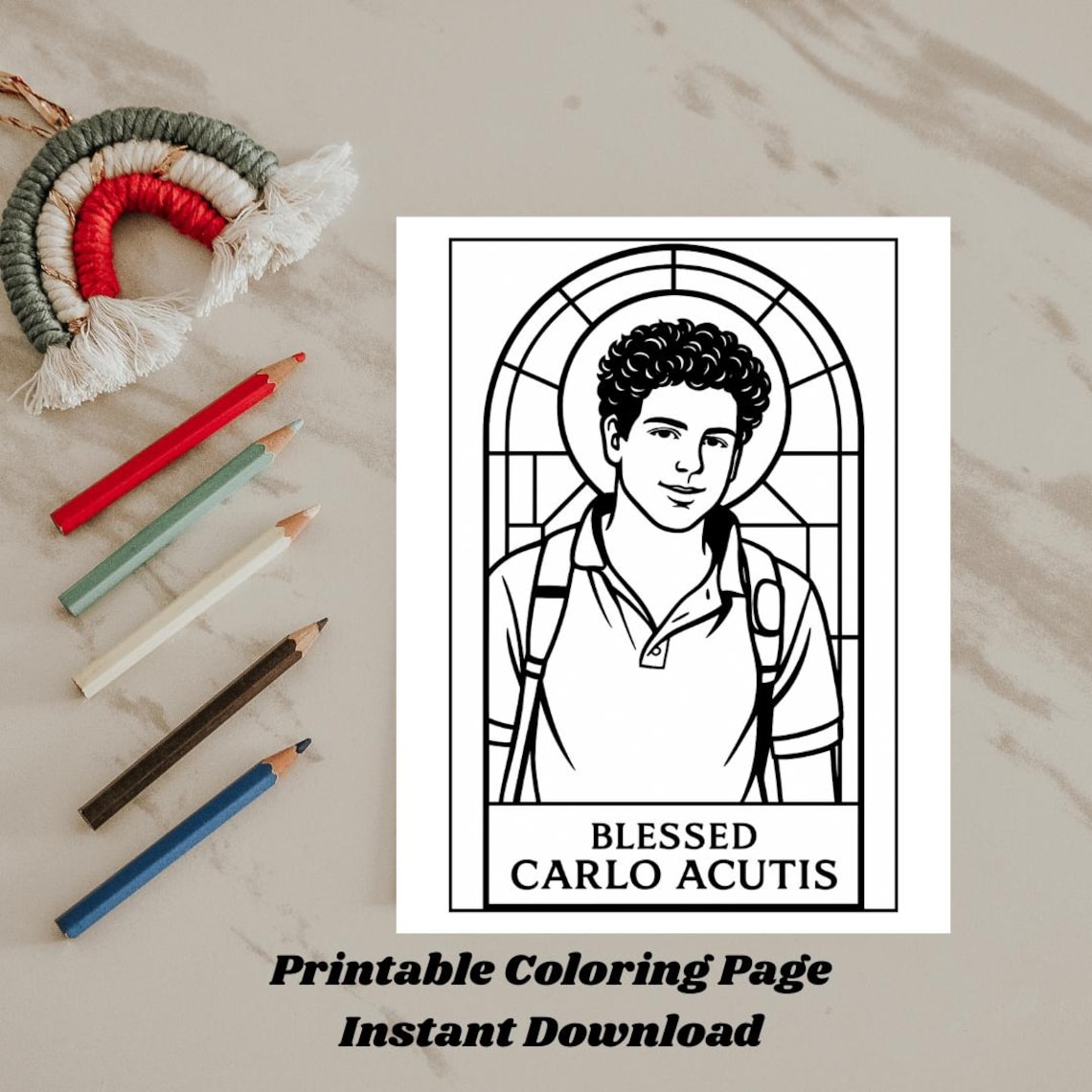 Blessed Carlo Acutis Coloring Page Catholic Saints God's Influencer ...
