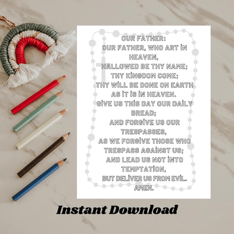 Rosary Prayers Guide: Flashcards & Coloring Pages (digital Download) - Etsy