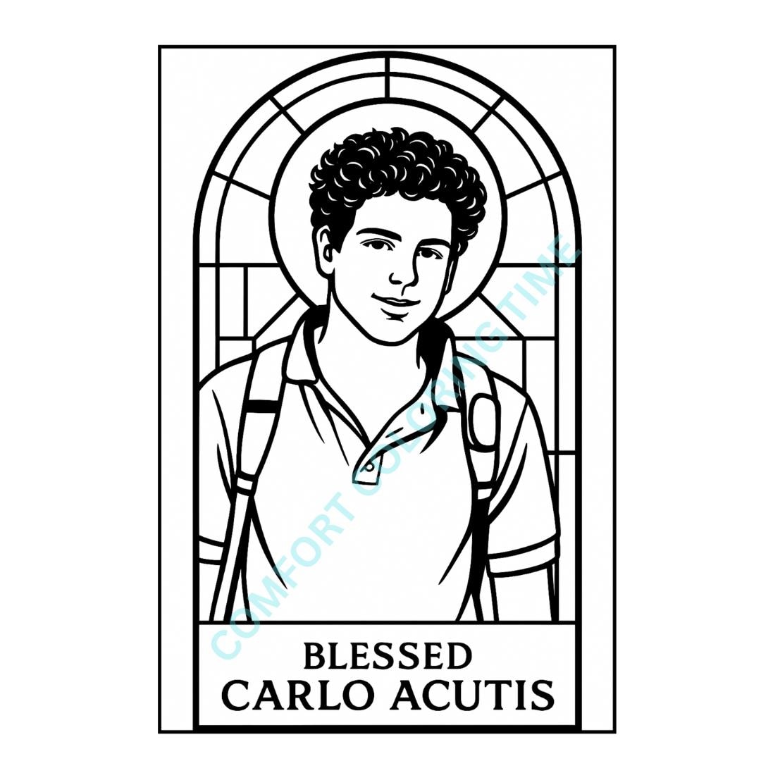 Blessed Carlo Acutis Coloring Page Catholic Saints God's Influencer ...