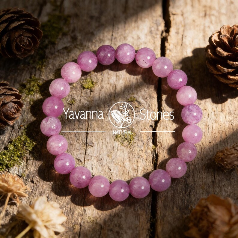 Kunzite Bracelet, 8mm Purple Gemstone Beads, Healing Crystal Jewelry - Etsy